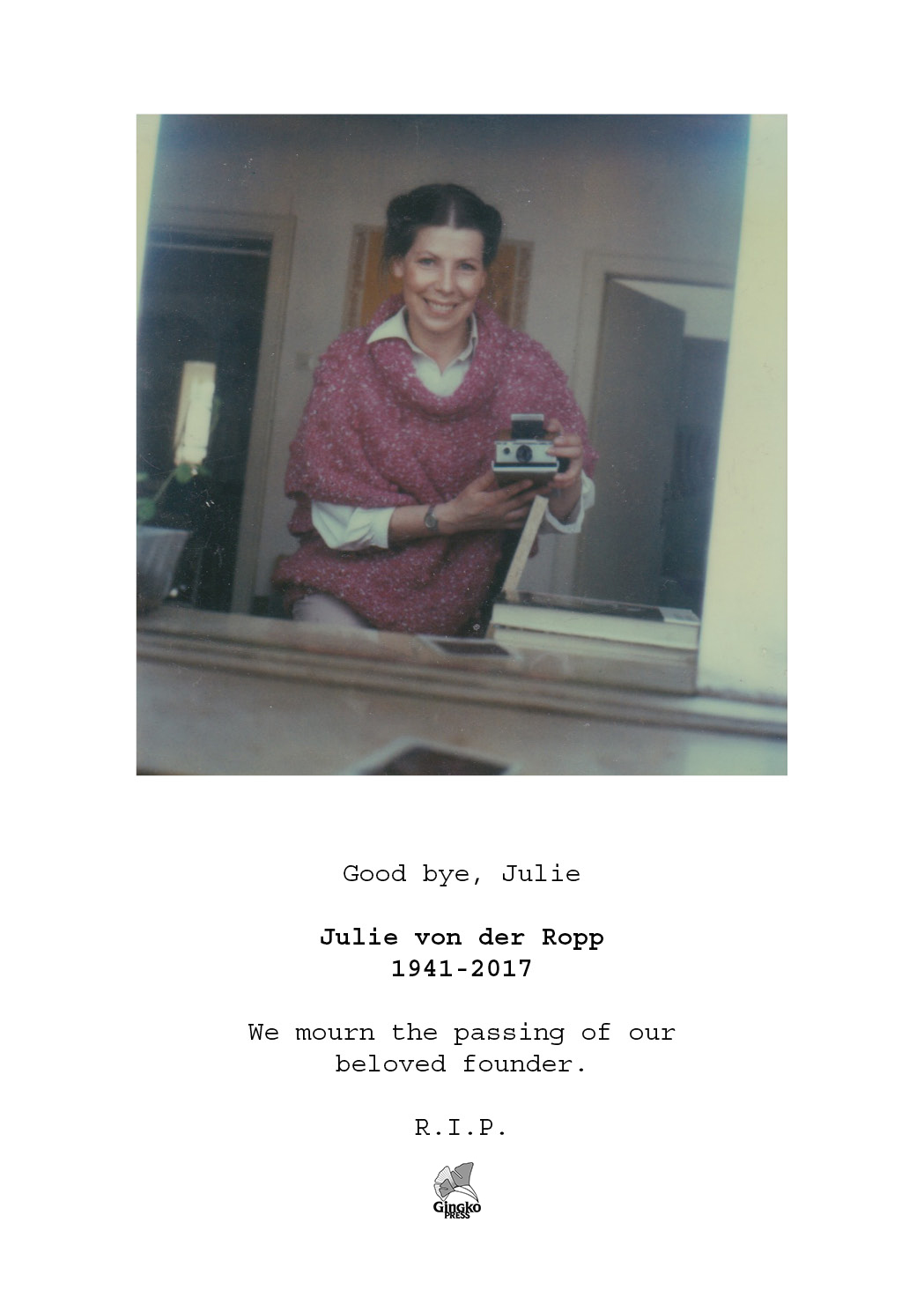 Remembering Julie von der Ropp | Gingko Press