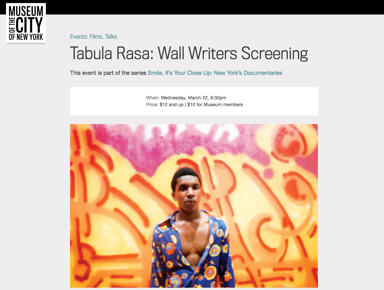 Experience "Wall Writers" at The Museum of the City of New York, 3/22 ...